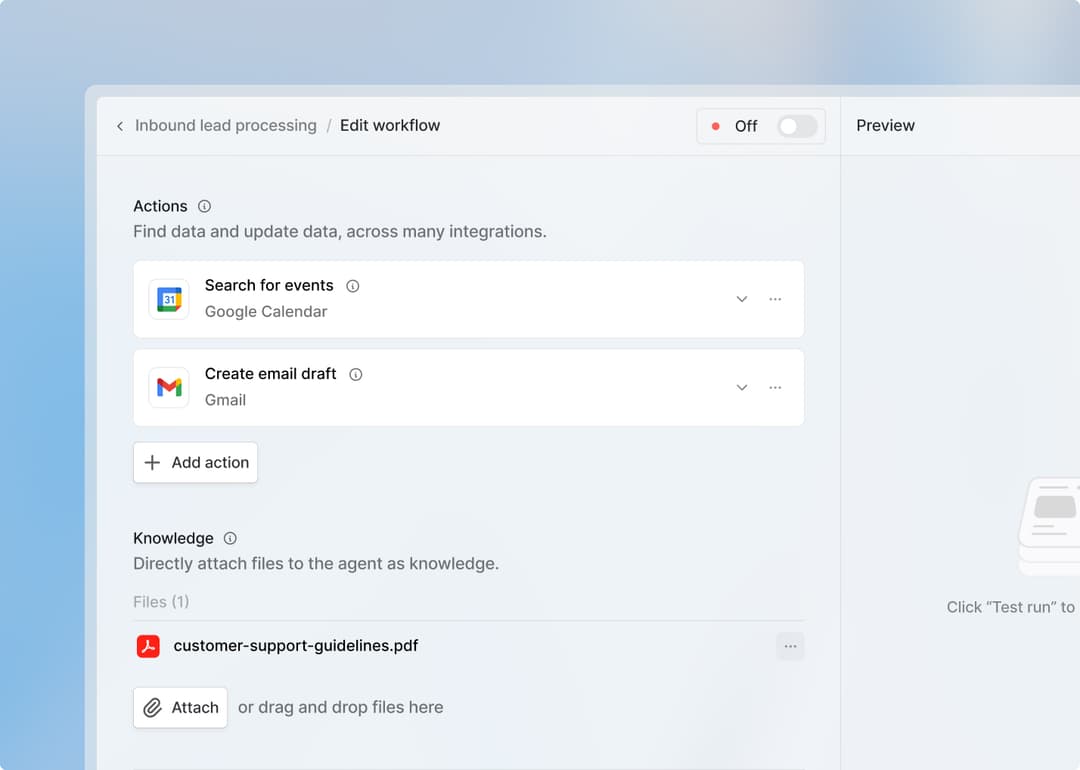 Workflows | Automate your work with AI.