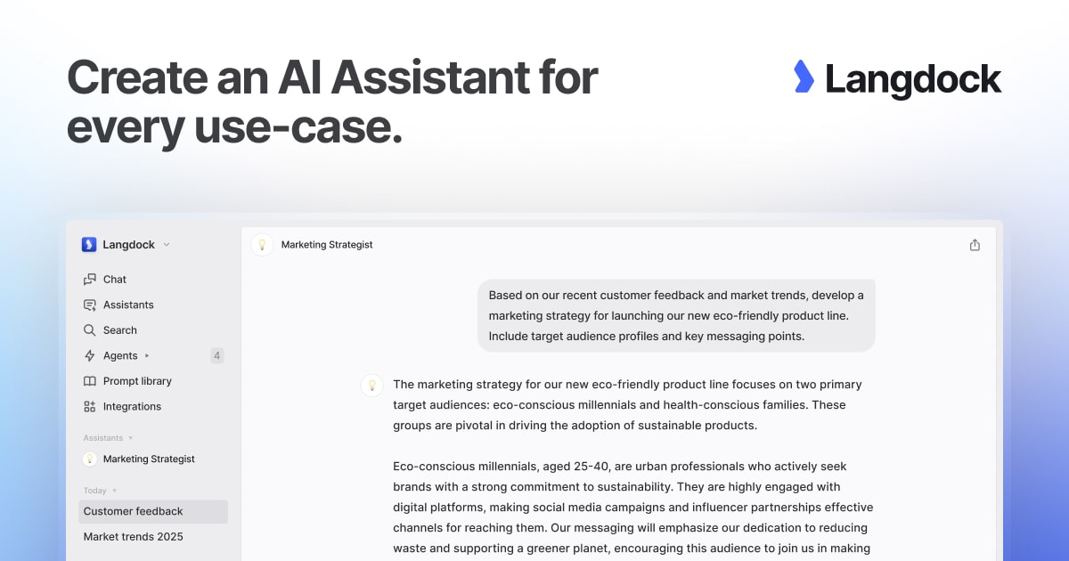 Assistants | Create an AI Assistant for every use-case.